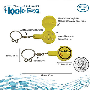 HOOK-EZE Quick Fishing Knot Tying Tool (Pack of 3), Standard Size - Easy Tying Fishing Hooks Cover - Line Cutter - Ideal for Saltwater & Freshwater Fishing - Blue, Green & Yellow