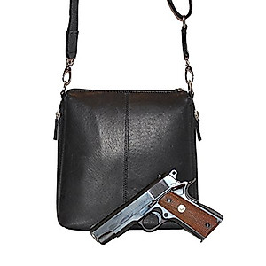 GTM Gun Tote'n Mamas Concealed Carry Flat Sac Handbag, Black, Small