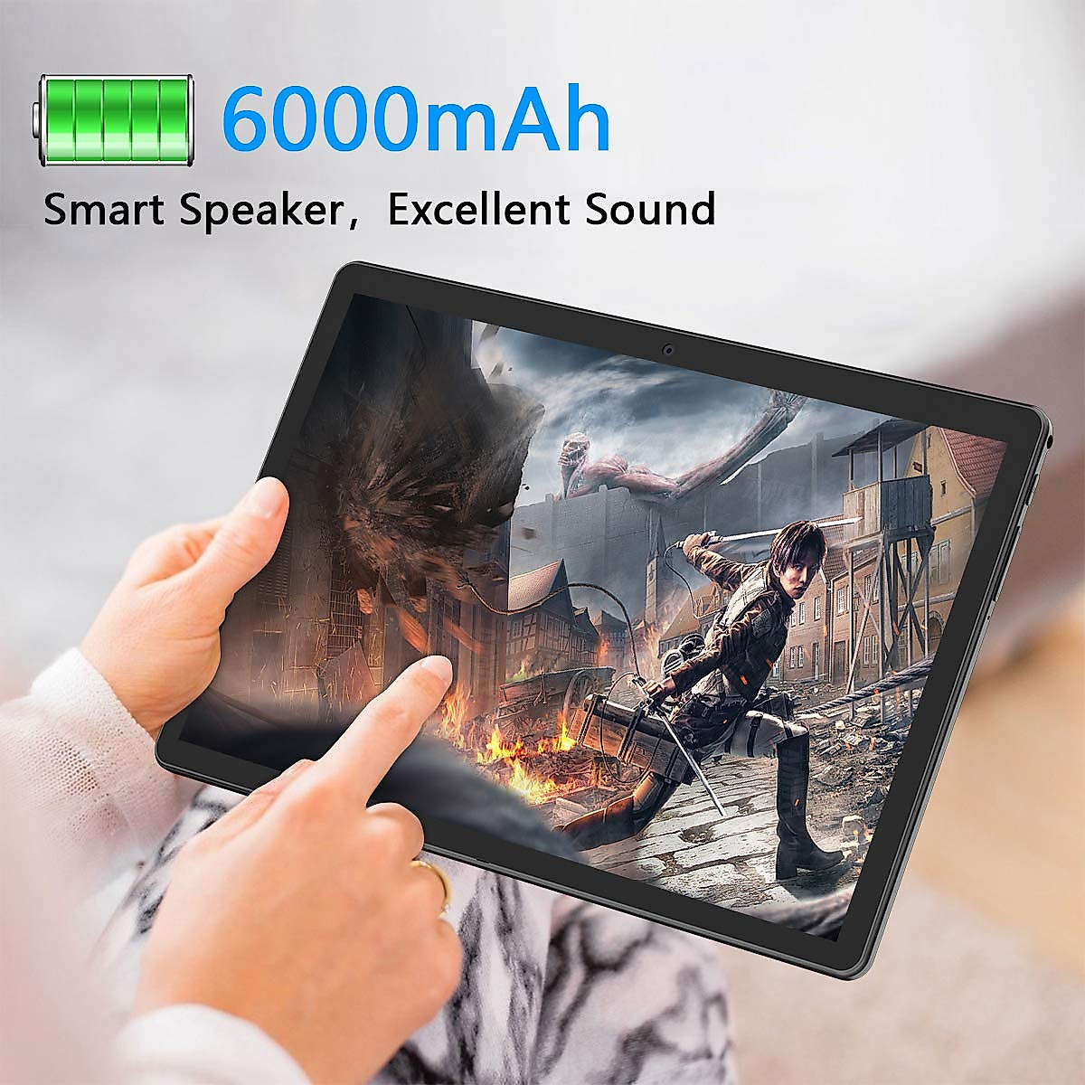 Tablet 10.1 Inch, Android 9.0 Pie Tablet PC with 32GB ROM/128GB Expand, Dual Sim Card 2MP+ 5MP Camera, WiFi, Bluetooth, GPS, Quad Core, IPS HD Display, Google Certified Tablet【2020 Newest Silver】