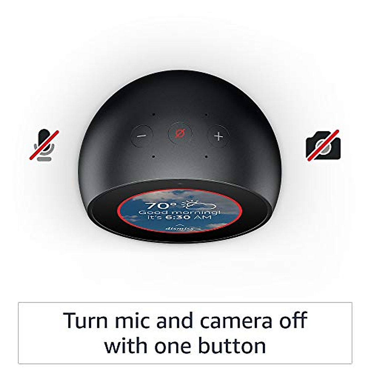 Echo Spot - Smart Alarm Clock with Alexa - Black