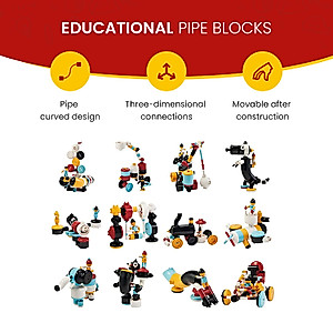 Tublock Creator Set (SML 390 Pieces) | Creative and Educational Brick Building Toys for Girls and Boys | Colorful Building Bricks Set | Innovative Curved Bricks for Building with Movable Pieces