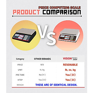 VisionTechShop TVP-60B Price Computing Scale, Lb/Oz/Kg Switchable, 60lb Capacity, 0.01lb Readability, NTEP Legal for Trade COC #19-038