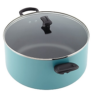Farberware Cookware Nonstick Stockpot with Lid, 10.5 Quart, Aqua