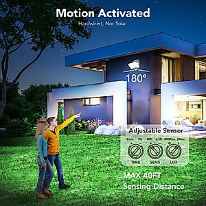 OREiN 3CCT Motion Sensor Outdoor Lights 3500LM 35W LED Security Lights, 6000K/4000K/2700K Dusk to Dawn Flood Lights Outdoor, IP65 Waterproof Motion Sensor Flood Lights for Garage, Yard, 2 Pack