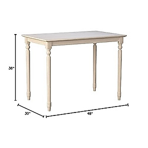 International Concepts Table Top Solid with Wood Counter Height Turned Legs, 30 by 48-Inch, Unfinished