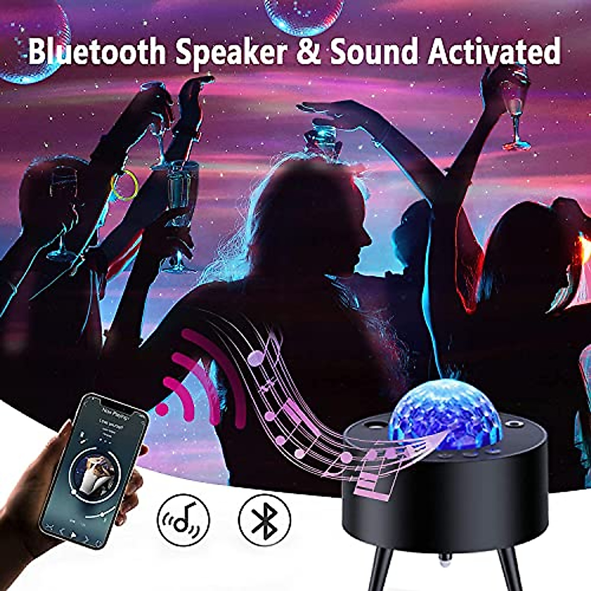 Galaxy Projector Star Projector,Ceiling Led Night Light for Bedroom with Remote Control ,Built-in Bluetooth Speaker for Valentine's Day,Birthday,Party, Gifts for Kids Couple Friends