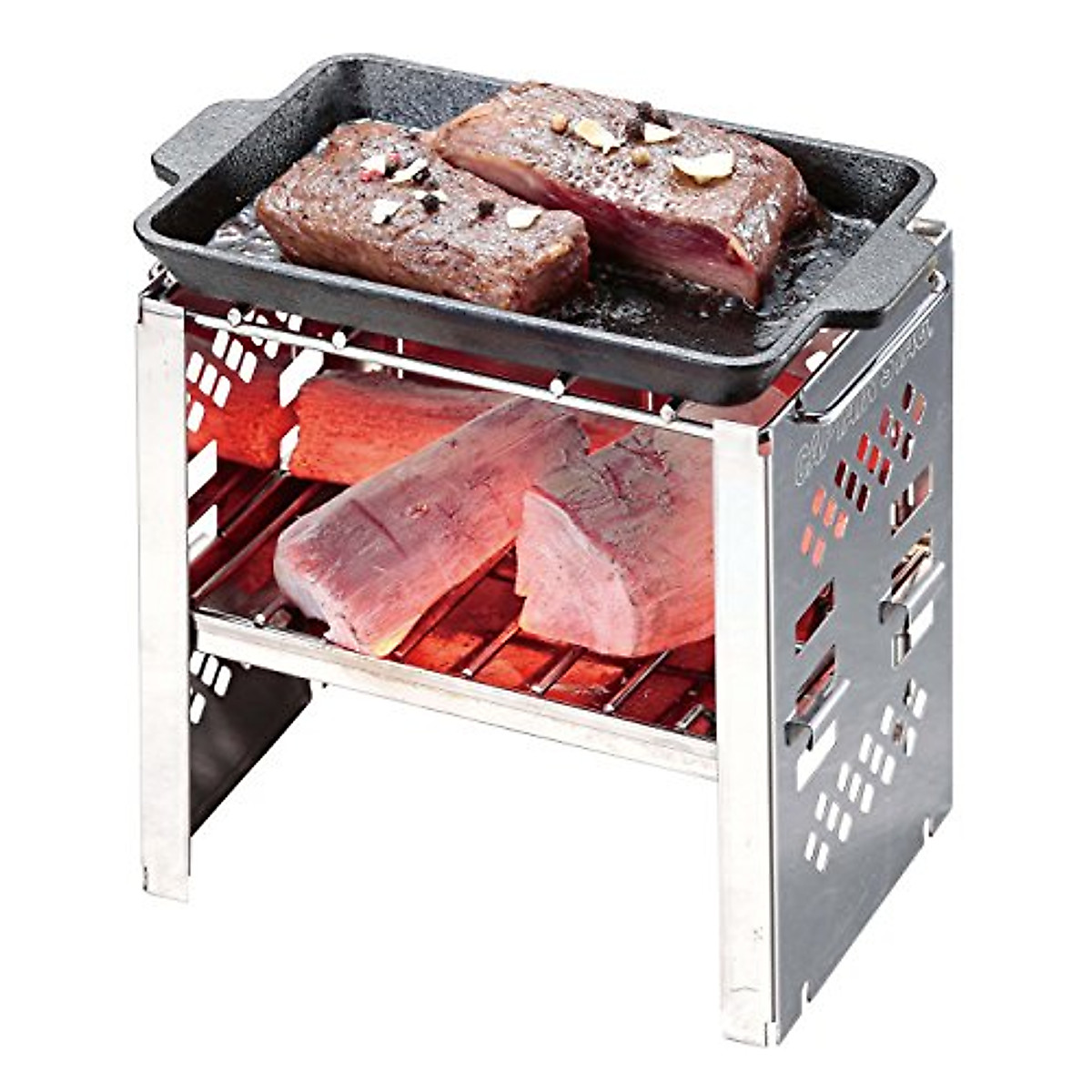 Captain Stag UG-1554 Iron Plate, Casting, Grill Plate, B6 Size, Compatible with UG-34/43/44 Kamado Smart Grill B6, UG-42 Kamado Smart Grill B5 Half Size