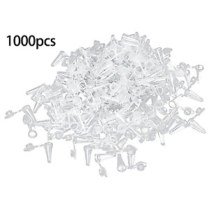 Bettomshin 1000Pcs 0.1ml Conical Centrifuge Tubes, with Snap Cap, Transparent Mini Plastic Microcentrifuge Test Tubes Storage Containers for Beads Specimen Sample Lab