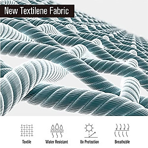 MFSTUDIO Cast Aluminum Frame Patio Sling Dining Swivel Chairs Set of 4，Outdoor Textilene Furniture for Lawn Garden Backyard