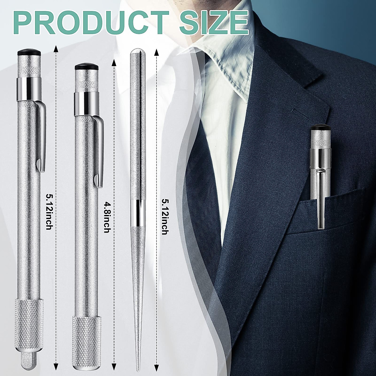 Honoson 5 Pieces Pocket Knife Sharpener Serrated Knife Sharpener Diamond Honing Rod Tactical Pen Steel Rod Pen for Kitchen Outdoor Hunting Fishing Hiking Camping Garden Tools