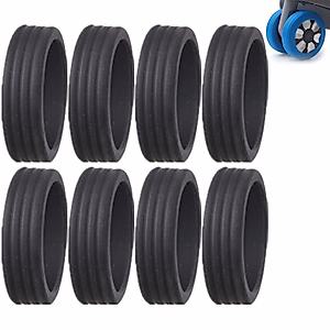 LELEBEAR Luggage Compartment Wheel Protection Cover, 8/12/16 PCS Silicone Luggage Wheels Cover, Luggage Wheels Silent Protection Cover for Protect Suitcase Wheels (Black, 8pcs)