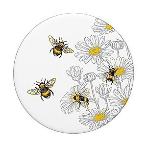 Bumble bee. Honey bees. Bee lover gift. daisy. flower. PopSockets PopGrip: Swappable Grip for Phones & Tablets