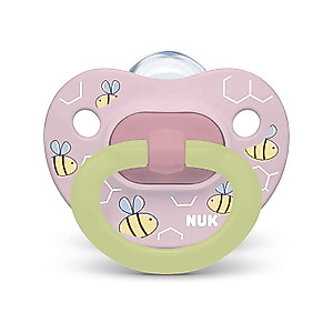 NUK Orthodontic Pacifier Value Pack,3-Pack (Pink Bee) 0-6 Months