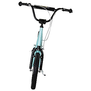 Aosom Youth Scooter Kick Scooter for Kids 5+ with Adjustable Handlebar 16" Front and Rear Dual Brakes Inflatable Wheels, Blue