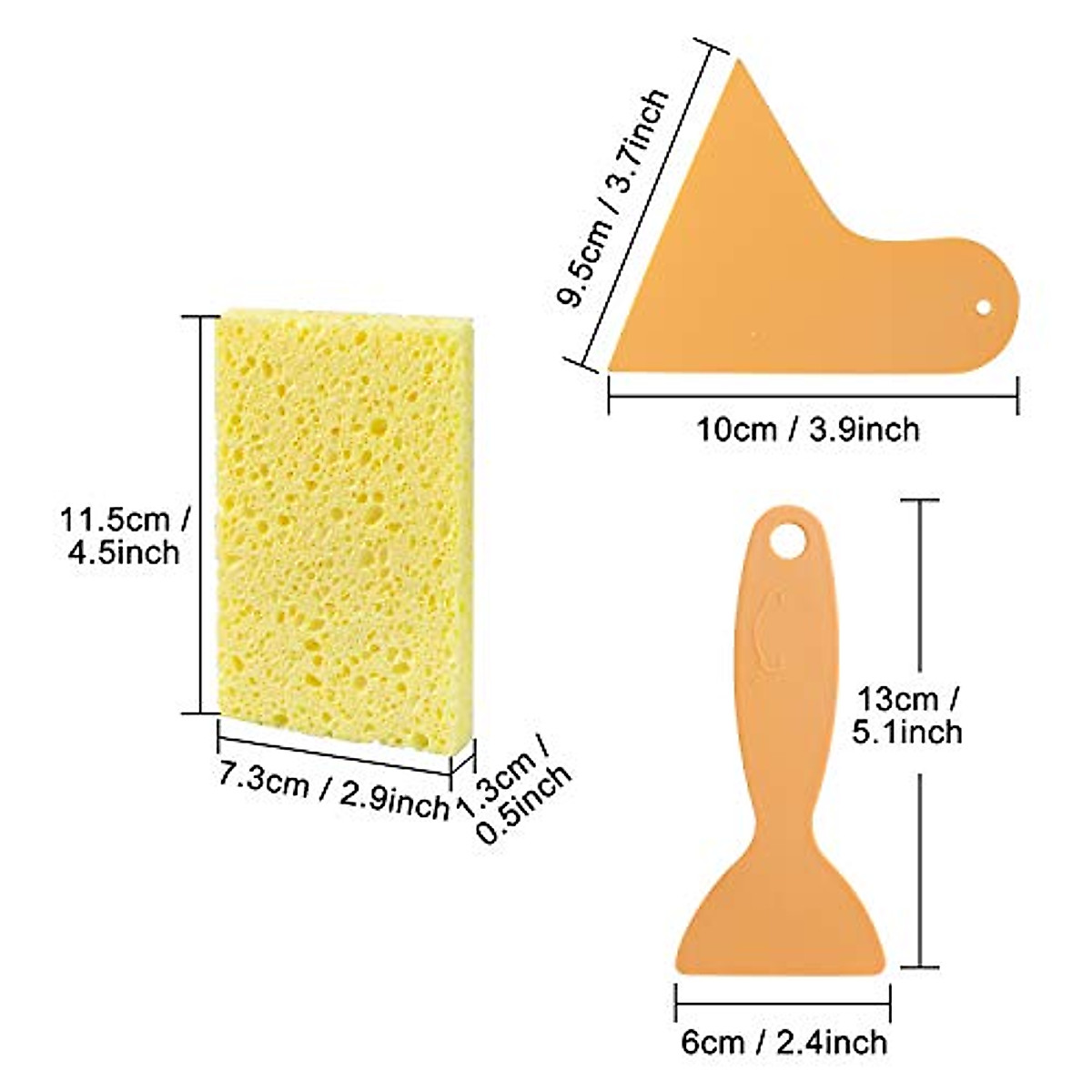 Whaline 7 Pieces Mosaic Tools, Mosaic Tweezers Tile Beginner Setwith 2 Scrapers, 2 Tweezers, 1 Double-EndedHook, 1 Spatula, 1 Sponge