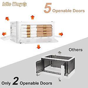 4 Pack Closet Organizers and Storage 8.4 Gal, Collapsible Storage Bins, Storage Bins with Lids and Wheels, Stackable Closet Organizer Trunk Car Organizer, Plastic Foldable Box for Home Dorm Room