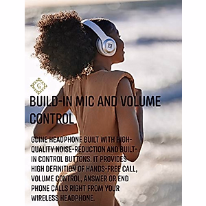 Gdine Bluetooth Headphone w/LED Light, Hi-Fi Stereo Deep Bass Bluetooth 5.0 Headphones, Noise Cancelling, Built-in Mic, Protein Earpads, Foldable & Comfortable Headset for Game, Travel, Home, Office