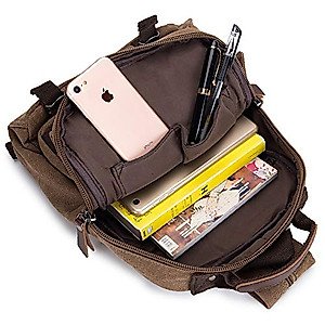 Small Canvas School Backpack, CMXSEVENDAY 11.8 inch Canvas Shoulder Sling Backpack Hiking Travel Daypacks Unisex Casual Bookbag