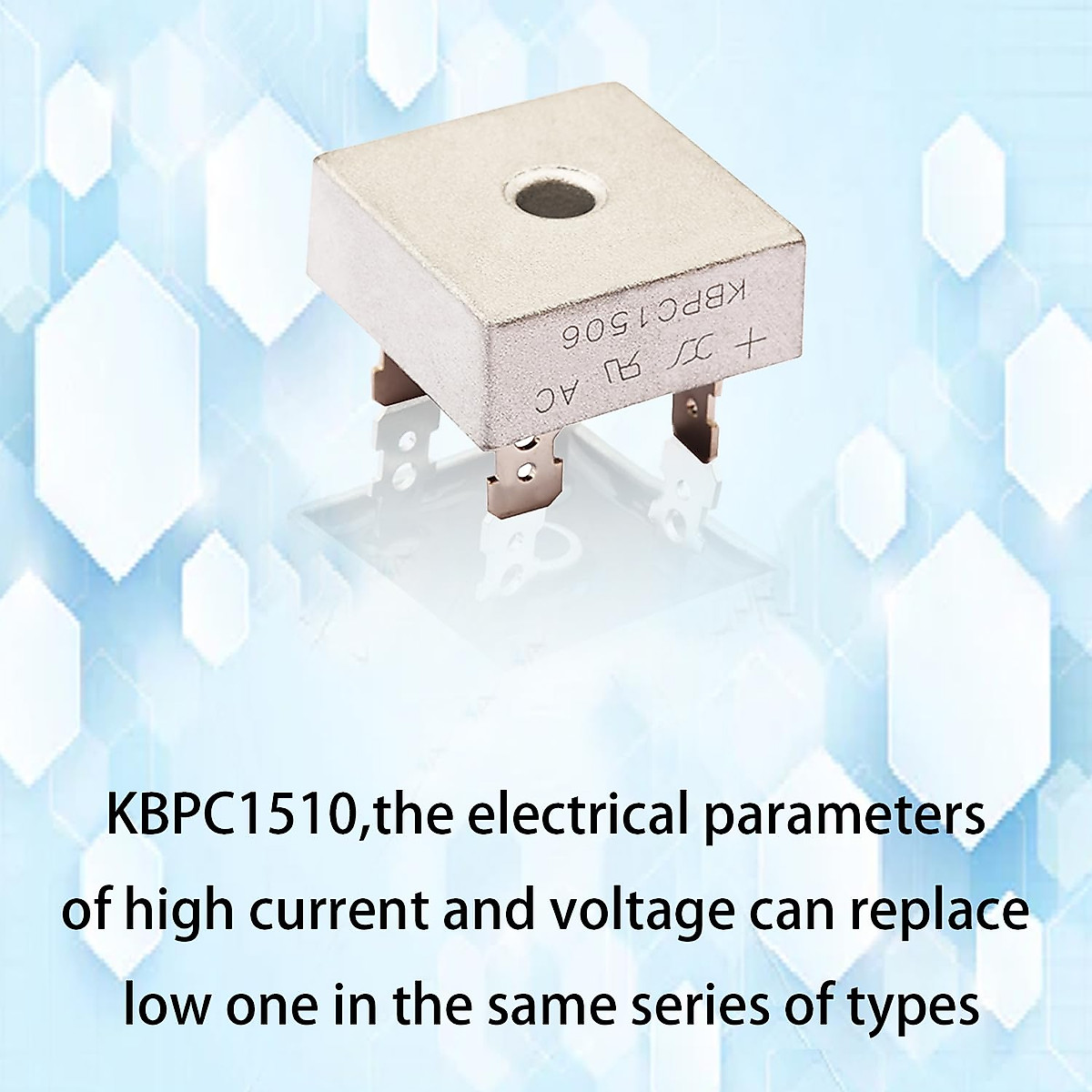 2pcs KBPC1506 Bridge Rectifier DIP-4 Square Bridge 15A/600V GBU Footprint Bridge Stack Cutable Feet