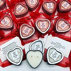 Thintinick 25-Pack 2oz Empty Heart Shaped Mini Metal Tins with Clear View Window Lids for Candle Making, Candies, Gifts & Treasures (Silver)
