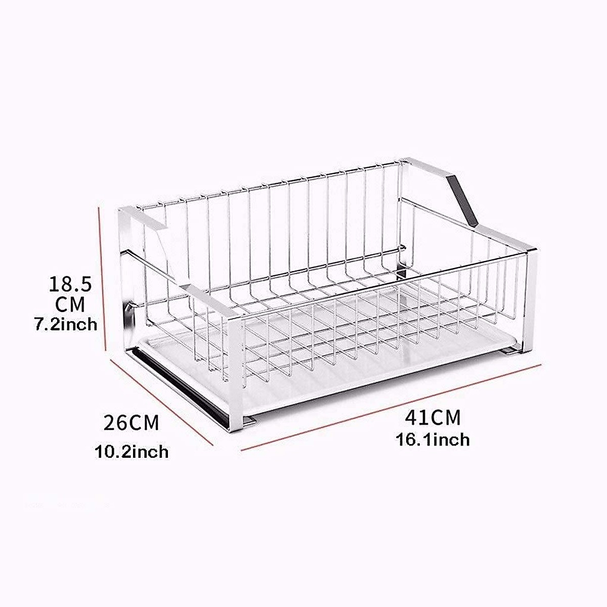 Plate Rack Dish Rack 304 Stainless Steel Dish Rack, Countertop Drain Dish Rack, Kitchen Rack, Storage Supplies, Dry Dish Rack Pan Plate Holder