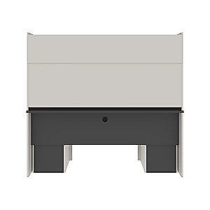 Bestar Connexion Credenza Desk with Two Pedestals and Hutch, 72W, Slate & Sandstone