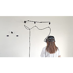 Premium Pro Version VR Walking Cable Management System Free Rotating Bracket - Improved Comfortability - Designed by VR Gamer for VR Gamer-Drill Required- Watch Install Guide First