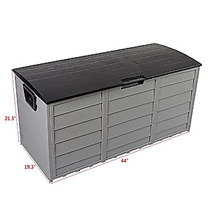 DUGGO 75 Gallon Resin Deck Storage Box Waterproof Large Indoor Outdoor Lockable Storage Container with Handle and Wheels for Patio Furniture Cushions, Toys and Garden Tools