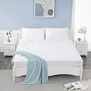 Sunflower King Mattress Pad, Hypoallergenic Cotton Mattress Cover, 18-22&quot; Extra Deep Pocket Quilted Protector, Breathable&amp;Noiseless