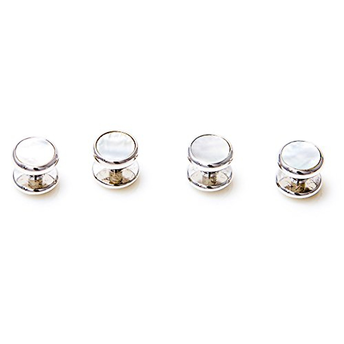 MRCUFF Mother of Pearl Cufflinks and Studs Tuxedo Set in a Presentation Gift Box & Polishing Cloth