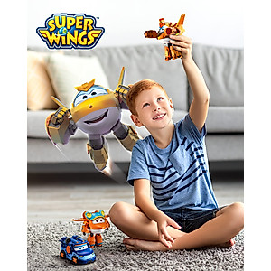 Super Wings 5" Transforming Golden Boy, Airplane Toys Vehicle Action Figure, Transformer Plane to Robot, Birthday Gifts for 3 4 5 Year Old Boys Girls Preschool Kids, Gold