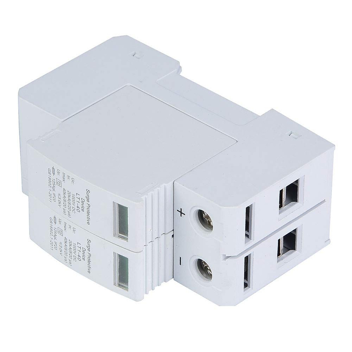 Voltage Arrester Device, 2P Protective Device DC Photovoltaic Lightning Protector, Lightning Arrester Low Voltage Arrester 3.0KV(2P40KA)