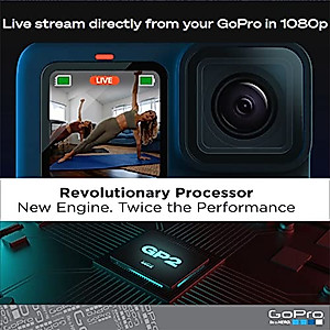 GoPro HERO10 Black- E-Commerce Packaging - Waterproof Action Camera with Front LCD & Touch Rear Screens, 5.3K60 Ultra HD Video