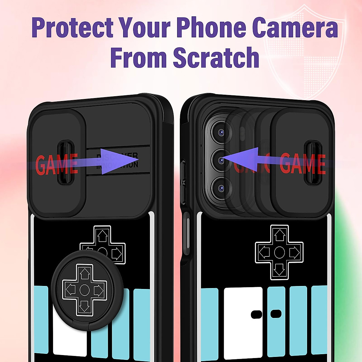 Funermei (2in1 for Moto G Stylus 5G 2022 Case for Women Gameboy Cute Console Phone Cover Girls Men Cartoon Fashion Cool Funny Design with Camera Cover and Ring Stand Funda for Moto G Stylus 5G Case