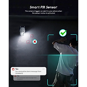 Security Camera Outdoor, 360° PTZ Security Cameras Wireless Outdoor Solar Powered, 2.4G Wireless WiFi Cameras for Home Security, 2K Night Vision, PIR Detection, 2 Way Audio,IP66,SD/Cloud Storage