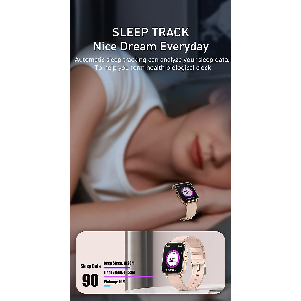 Smart Watches 1.70in Full Touchscreen IP67 Waterproof Womens Smartwatch Answer Calls Activity Tracker for Women Fitness Tracker for Android iOS