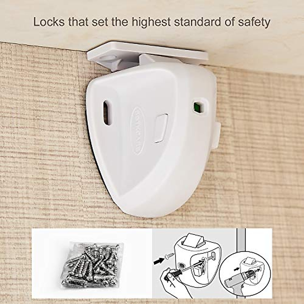 BBTKCARE Cabinet Locks for Babies | Adhesive Magnetic Baby Locks | Baby Proofing | Set of 4 Locks and 1 Keys