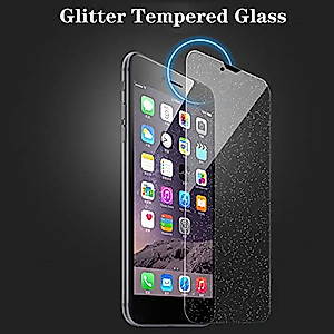 WIRIXSYD 2PCS Glitter Screen Protector suit for iPhone 14 Pro max, Diamond Bling Shiny Sparkling Tempered Glass Suit for iPhone 14 pro max 6.7 Inch
