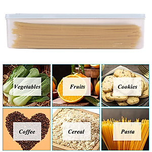 LDXDRU Pasta Storage Containers with Lids Set of 8, Spaghetti Container Storage, Plastic Pasta Storage, Stackable Spaghetti Noodle Container for House, Kitchen, Pantry & Refrigerator, 12 x 3 x 3 In