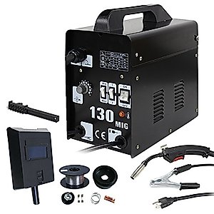ZENY MIG130 Gas-Less Flux Core Wire Automatic Feed Welder Welding Machine w/Free Mask AC Current 60 AMP - Commercial Grade - 110 V