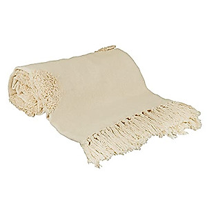 CRAFKART White Throw Blanket | Throw Blanket for Couch | Throw Blanket with Fringe | Farmhouse Throw Blanket | Cozy Decorative Throw for Sofa | Bed and Living Room Throw | Suitable for Women Men