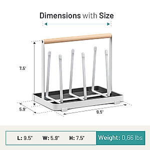 D&D Living All-in-One Bottle Holder for SodaStream - Drying Rack for Bottles of All Kinds: Duo, Crystal, Easy, Drinking and Baby Bottles - Universal Drying Stand (Metal, White)