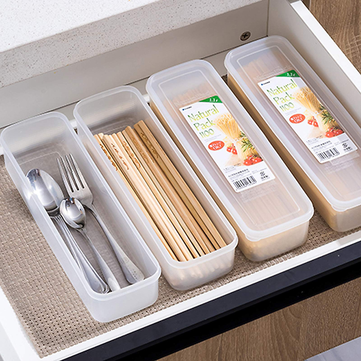 2Pcs Pasta Storage Container Kitchen Spaghetti Food Storage Box - Noodle Canister With Lid for Spaghetti, Noodles, Pasta, Eggs, Fruits Snacks (2Pcs)