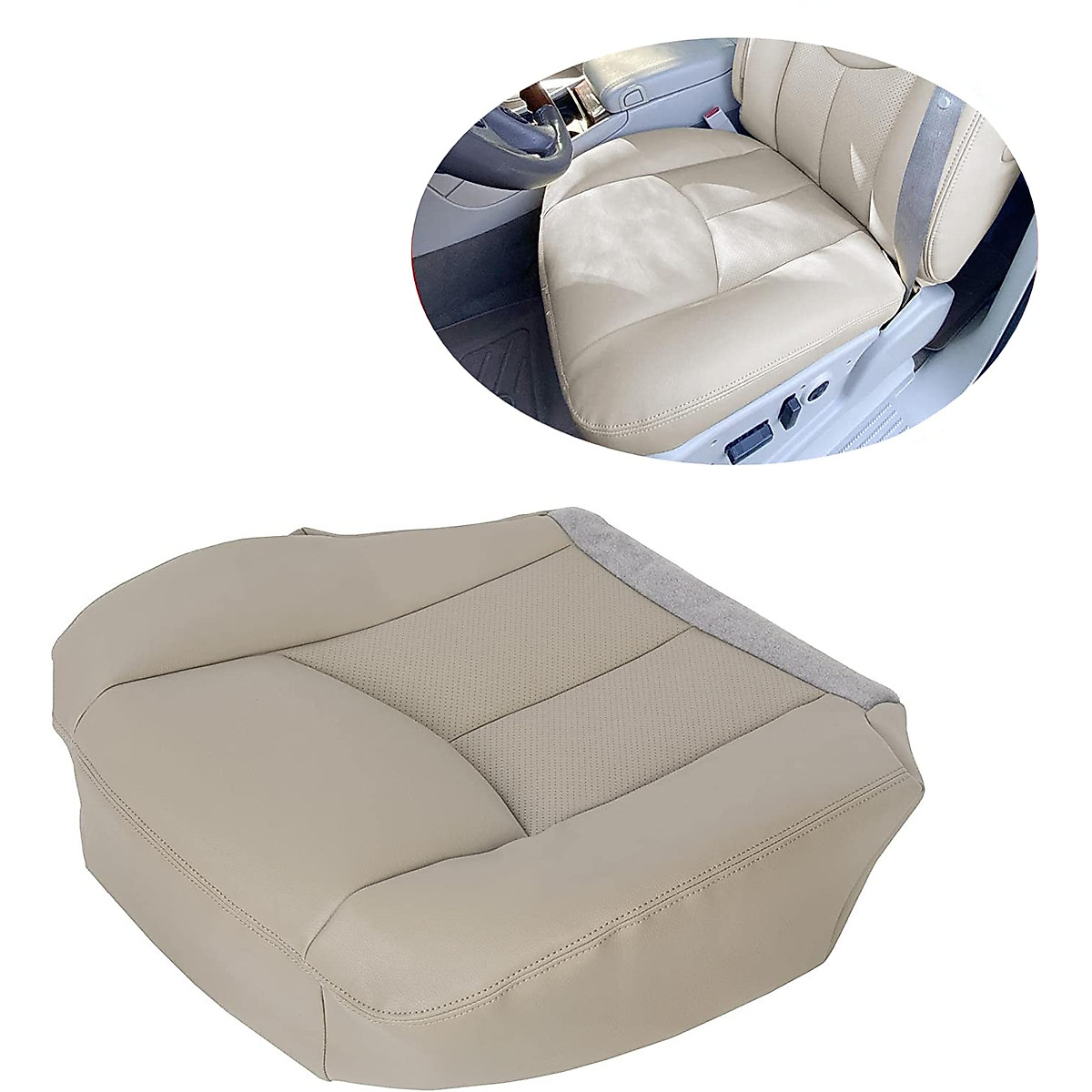 HECASA Drive Bottom Seat Cover Compatible with 2003-2007 Cadillac Escalade ESV EXT Silverado 1500 2500 3500 Avalanche Tahoe Yukon GMC Yukon XL 1500 2500 Replacement for 0306ESC152DRB 12510306SLNWPIT