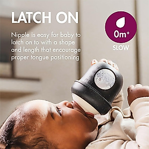 Boon Nursh Reusable Silicone Pouch Baby Bottles - Slow Flow Nipple - Silicone Baby Bottle Pouch and Nipple - Baby Feeding Essentials - Speckle - 0-3 Months - 3 Count - 4 Ounce