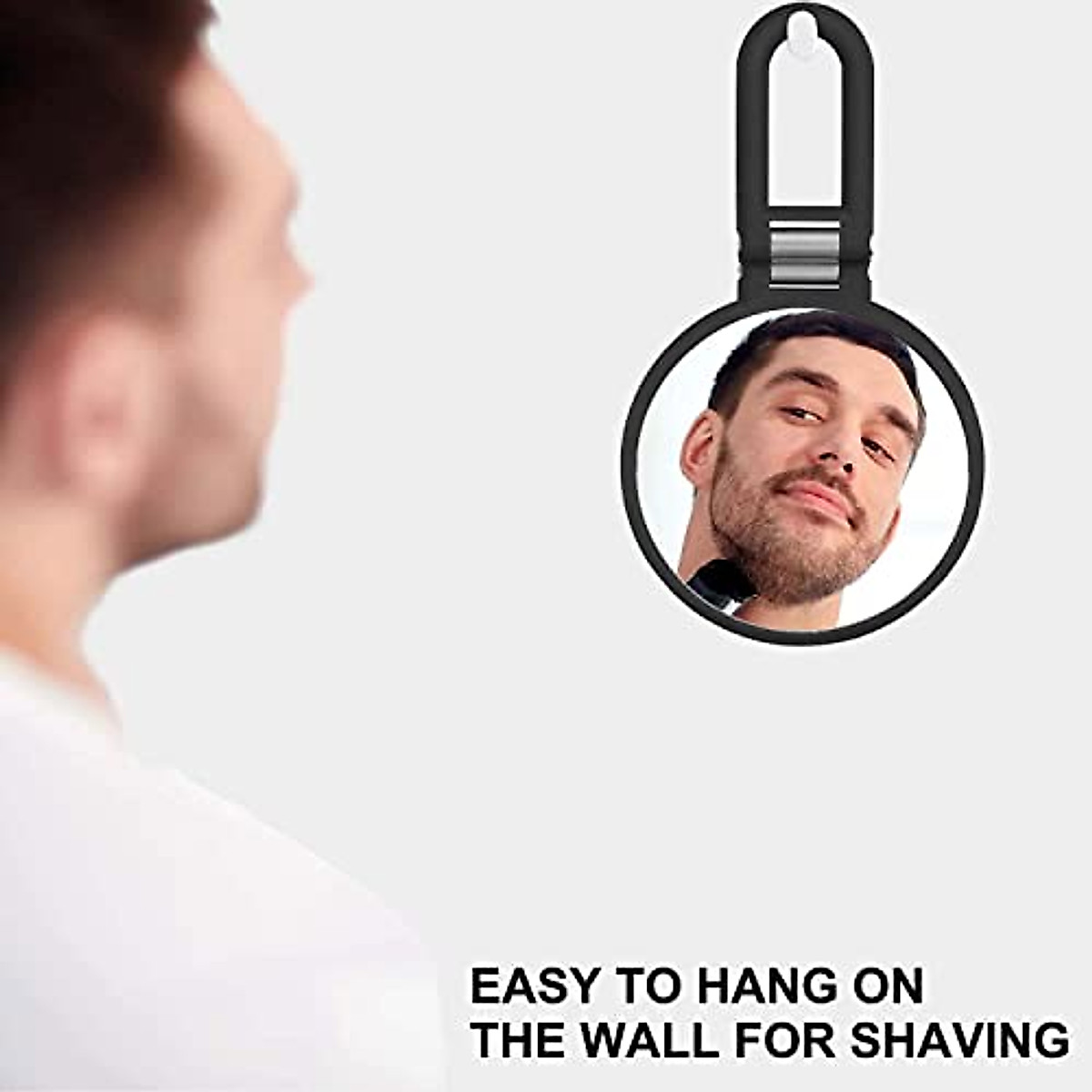 CLSEVXY Magnifying Handheld Mirror Double Sided, 1X 15X Magnification Hand Mirror, Travel Folding Held Adjustable Rotation Pedestal Makeup Desk Vanity