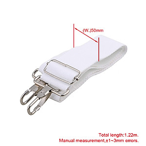 Yibuy 1.97inch Wide White Nylon Adjustable Snare Drum Sling Strap Belt Marching Percussion Accessory