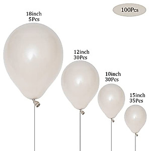 100pcs Sand White Balloons 18 inch +12 inch +10 inch +5 inch Party Nude White Balloon Birthday Balloons Baby Shower Decorations Wedding Balloons bulk