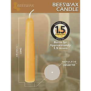 Hyoola Beeswax Candles 12 Pack - All Natural 100% Beeswax Tree Candles - 1/2 Inch Candles - Handmade in The USA - Yellow
