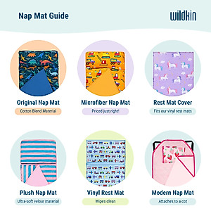 Wildkin Kids Nap Mat Cover – Soft, Sewn-in Flap, Durable & Fits 1.5" Vinyl Sleep Mats - Pink and Gold Stars